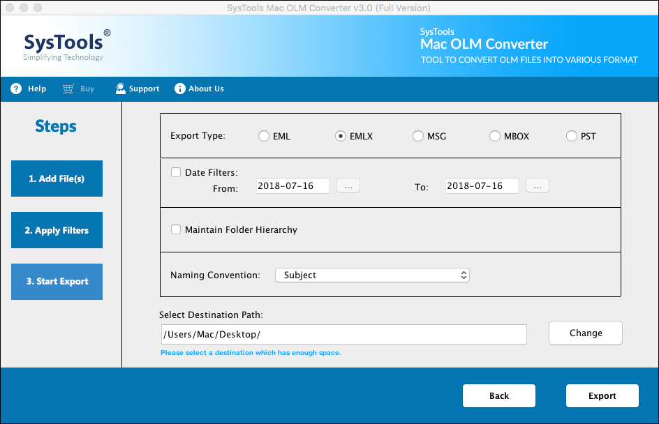 Know How To Export Olm Files To Various File Formats On Mac Os